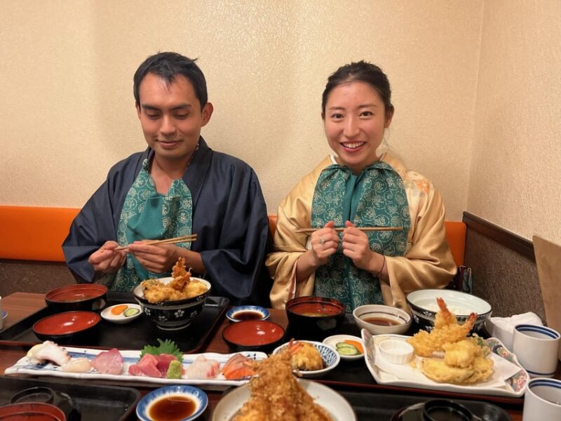 Kimono and Japanese Food at Asakusa Night - Key Points