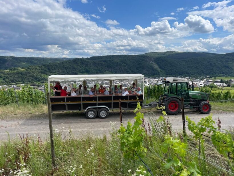 Kröv, Mosel: PLANWAGENFAHRT through the vineyards with wine tasting - Key Points