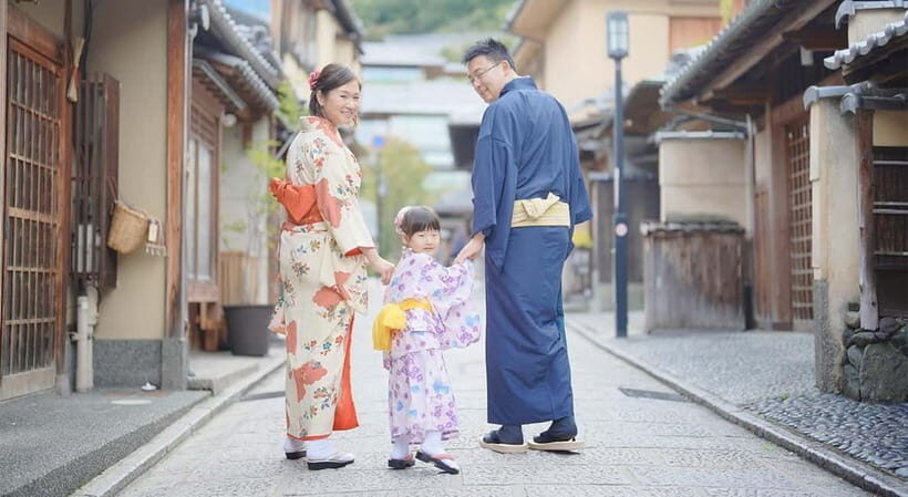 Kyoto Kimono Rental mimosaKimono/Yukata Rental Family Plan - Key Points