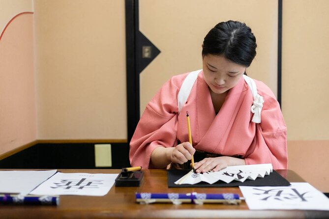 Learning Zen of Japanese Calligraphy in Kimono Near Osaka Castle - Personalized Instruction and Cultural Insights