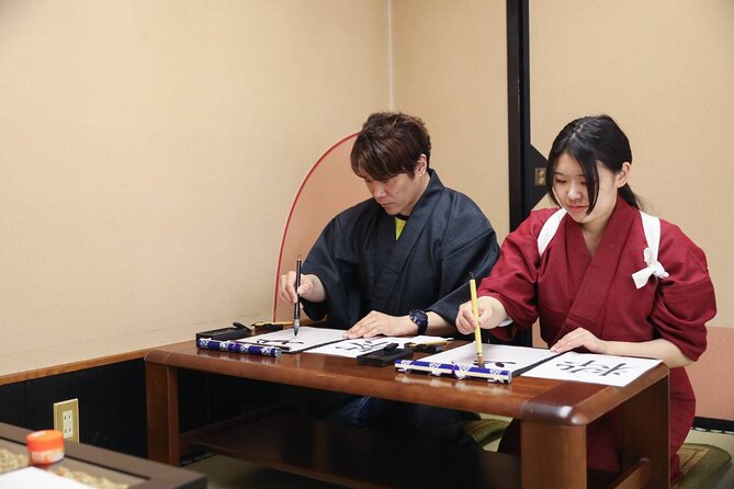 Learning Zen of Japanese Calligraphy in Kimono Near Osaka Castle - Matcha Tasting and Traditional Beverage