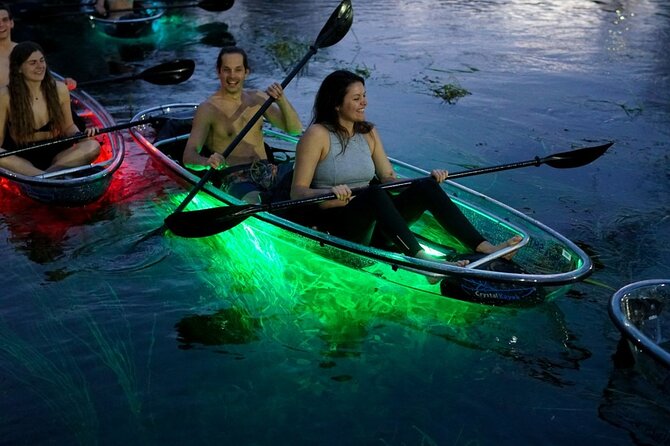 LED Glow in the Dark Clear Kayak or Clear Paddleboard in Paradise - A Serene Paddle Through Orlandos Natural Wonders