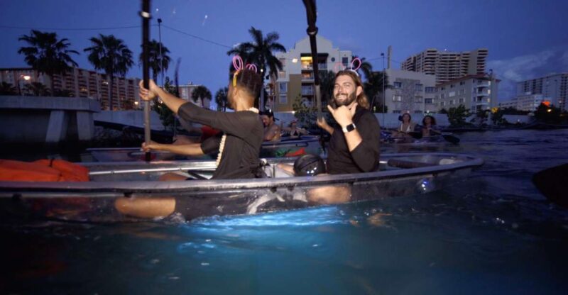 Lighted Clear Kayaks at Night w/ Champagne in Miami Beach - The Experience Itself