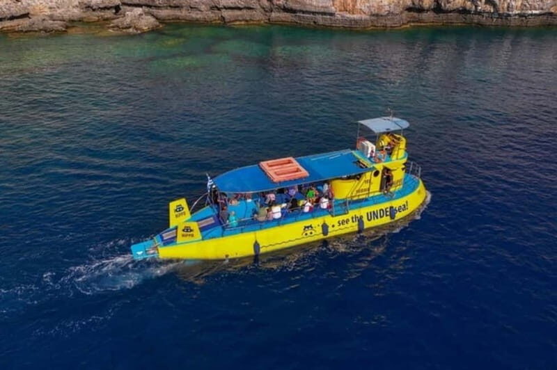 Lindos: 3Hour Hippo Submarine with Swim Stop at Navarone Bay - The Itinerary in Detail