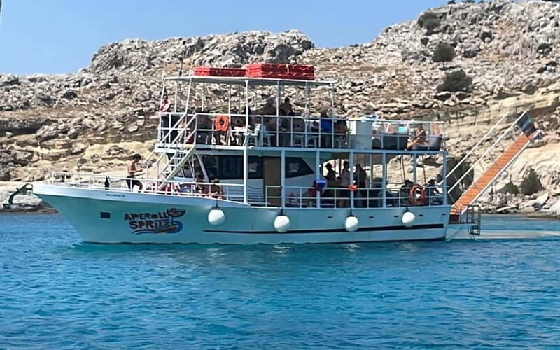Lindos: The Aperoll Spritz boat trip, 4 swim stops - Key Points