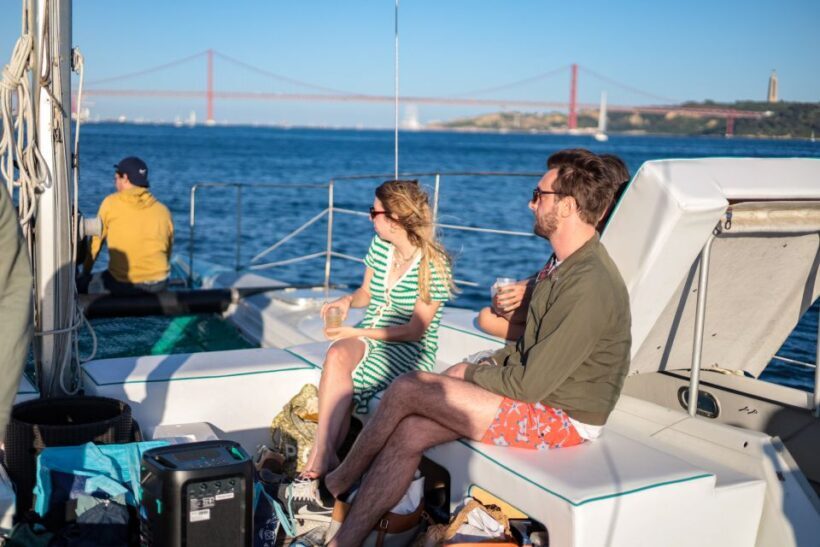 Lisbon: Sunset Catamaran Tour with Music and Drink - What Its Like on Board