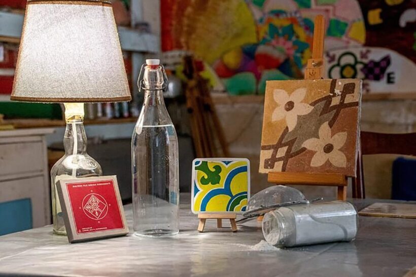 Maltese Tile - Souvenir painting workshop with local - The Creative Process in Detail