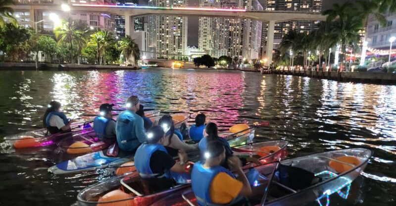 Miami: Guided LED-Lit Kayak Night Tour with Drinks - The Experience of Gliding Through Miami’s Night Lights