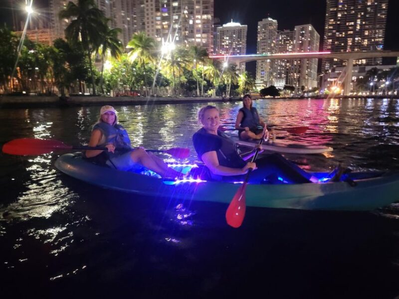 Miami: Guided LED-Lit Kayak Night Tour with Drinks - Paddling Options and Group Size