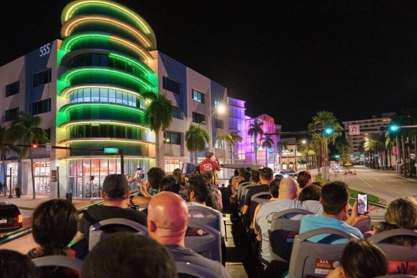 Miami: Open-top Bus Sightseeing Night Tour with Live Guide - Key Points
