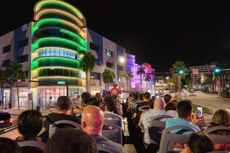 Miami: Open-top Bus Sightseeing Night Tour with Live Guide - The Itinerary in Detail