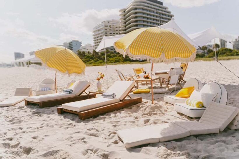 Miami: Private Beach Lounge and Picnic Set Up - An Elevated Beach Experience for Small Groups