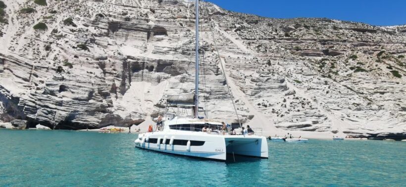 Milos: Kleftiko & Poliegos Catamaran Trip with Meal & Drinks - FAQs