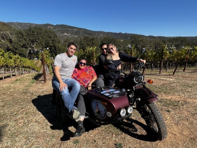 Napa Valley: Napa Valley Guided Sidecar Tour with 3 Wineries - The Sum Up