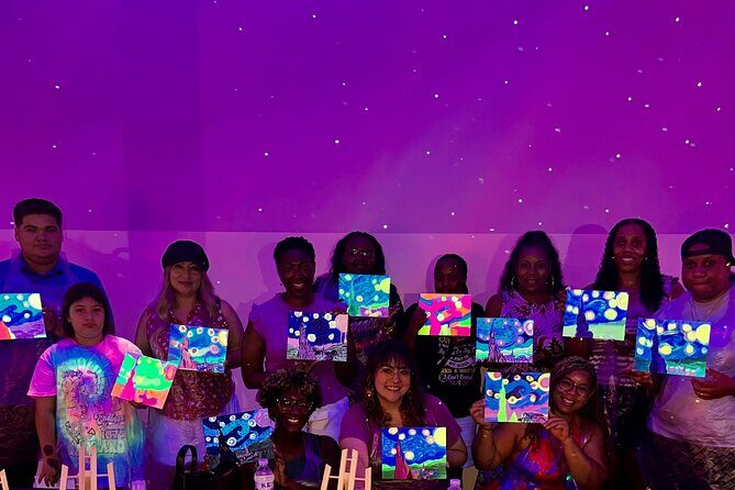 NEON Starry Night Sip and Paint Experience - What’s Included? The Whole Creative Package