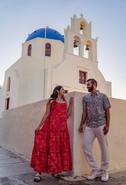 Oia: Couple Photoshoot Seprate Entrance to Blue Dome - What to Expect During the Tour
