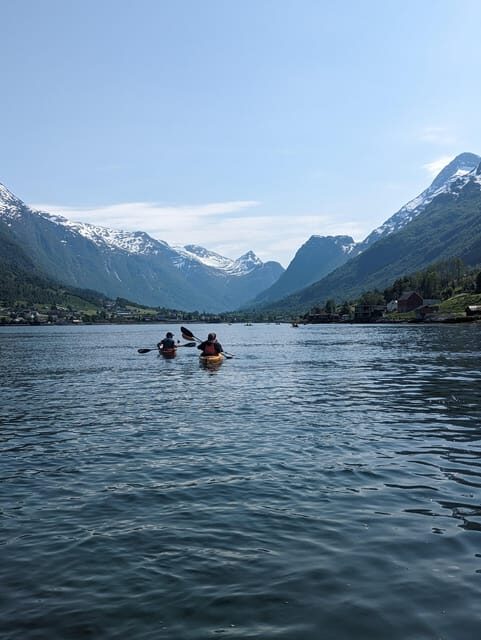 Olden: Guided beginner friendly fjord kayaking.Local company - Exploring the Fjord by Kayak: What to Expect