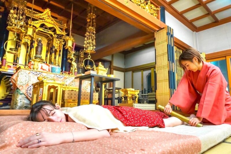 Osaka:Aroma Massage With Bamboo Stick at the Temple<120-Min> - Relaxing Foot Bath