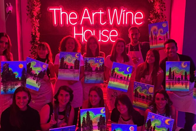 Paint a Neon Fluorescent Picture While Drinking Unlimited Wine - The Benefits of Painting and Wine