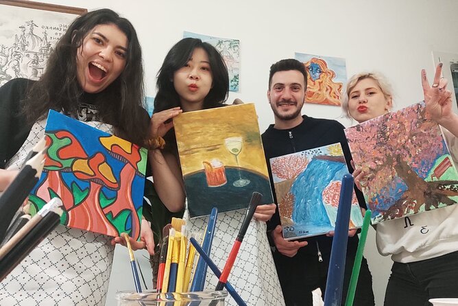 Paint and Free Flowing Wine Art Class in Rome - Unlimited Wine and Italian Snacks