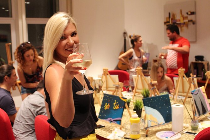 Painting Party at Art Bottega - Paint & Wine Studio in Zadar - Unleashing Creativity With Painting and Wine