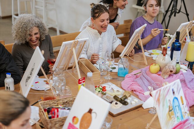 Painting Workshop with Wine and Greek Appetizers - Key Points