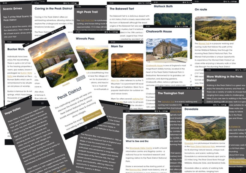 Peak District (Yorkshire): Online Road Trip Guidebook - What Comes With the Guidebook