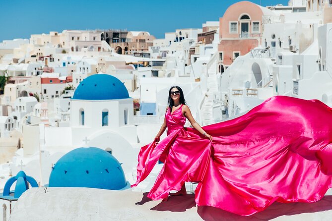 Photoshoot in Flying Dresses in Santorini  - Recommended Attire and Accessories