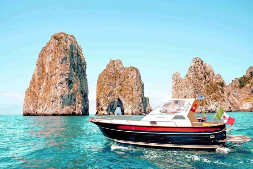 Positano: Capri and Blue Grotto Shared Boat Tour with Drinks - Key Points