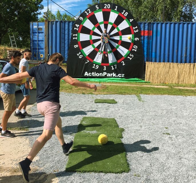 Prague: Giant Football Darts Game with Round of Beers & BBQ - How the Tour Begins: Convenient Pickup and Introduction
