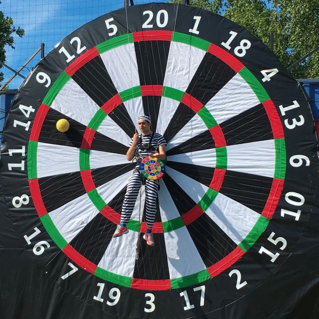 Prague: Giant Football Darts Game with Round of Beers & BBQ - From Football to Food: A Delicious Barbecue