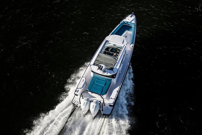 Private Axopar 37 MotorYacht Cruise in Santorini w/ Snack & Drink - The Sum Up