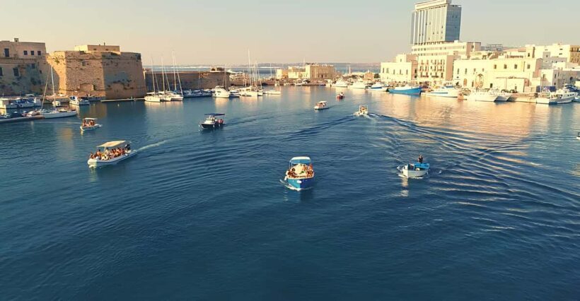 Private Boat Tour Gallipoli Punta S Andrea Island Aperitif - Key Points