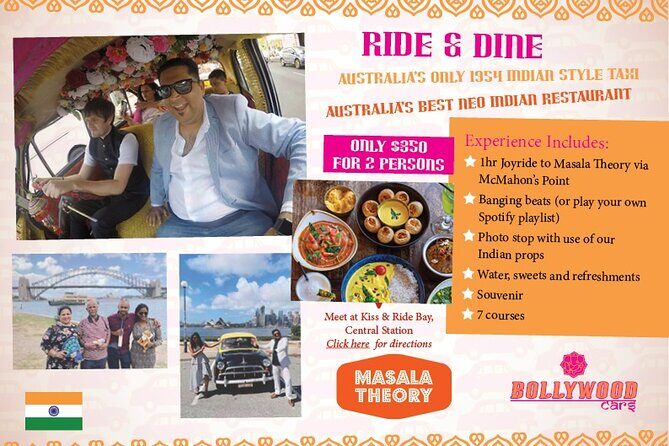 Private Bollywood Style Car Ride and Dinner in Sydney - Exploring the Experience in Detail