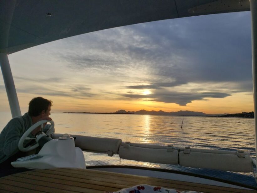 Private catamaran trip in the Bay of Juan les Pins at sunset - The Sum Up