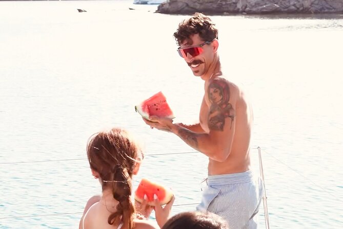 Private Mykonos Catamaran Day Cruise With Meals & Water Toys - Meeting and Pickup