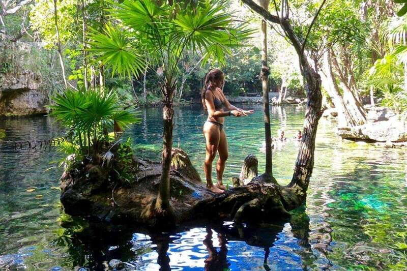 Puerto Morelos: Extreme ATVs, Zipline and Cenote Tour - Swimming in a Cenote