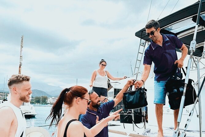 Rethymno: Private Catamaran Cruise with Lunch and Drinks - The Highlight: Ombros Gialos Bay and Water Activities