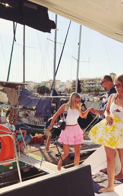 Rethymno: Sunset Catamaran Cruise with Wine and Snacks - The Sum Up