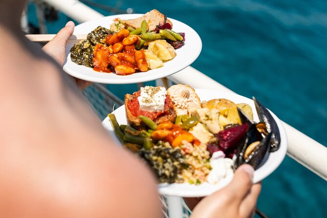 Rhodes Bay to Bay Swim Cruise-Greek Buffet W/Wine Included - Discovering the Greek Buffet and Wine