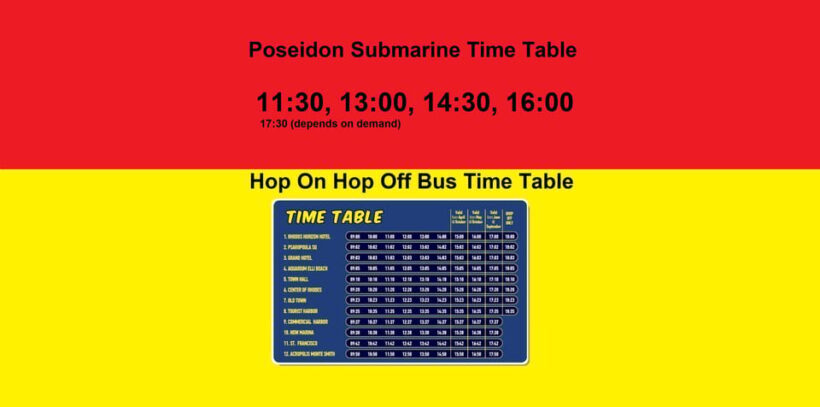 Rhodes: Combo Ticket - Hop On Hop Off Bus & Submarine Cruise - Key Points