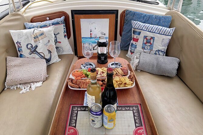 Romantic-Surprise Dinner-Wine & Cheese or Sushi Boat Cruise - An Authentic Marina Experience with a Touch of Romance