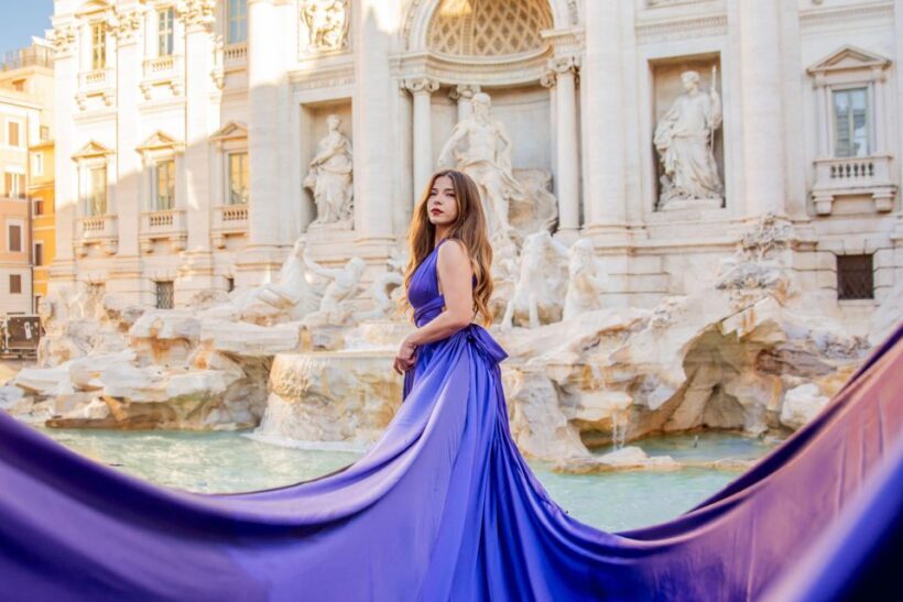 Rome: Flying Dress Photoshoot at Trevi Fountain - The Flying Dress Element