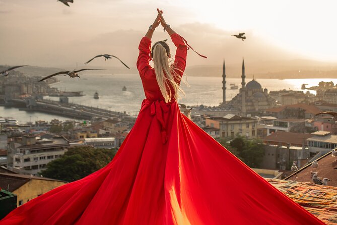Rooftop Flying Dress Photo Shoot in Istanbul - Guidance and Support From Professional Photographers