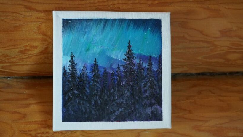 Rovaniemi: Workshop - Aurora painting - The Artwork & Souvenir