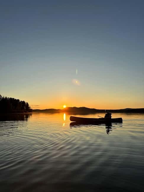 Ruka : Summer evening canoeing on the lake Rukajärvi - An Authentic Finnish Adventure in the Evening Light