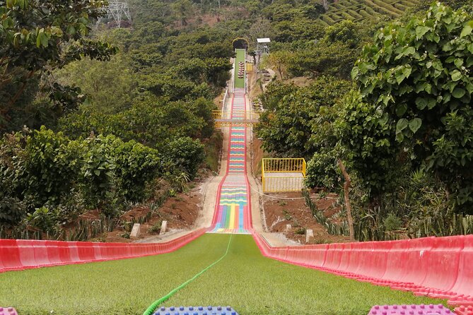 Ruta De Flores + Bike Zipline and Cafe Albania Rainbow Slide - Experiencing the Bike Zipline Adventure