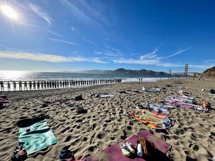 San Francisco: Silent Disco Yoga at Baker Beach - An Outdoor Yoga Adventure with a View