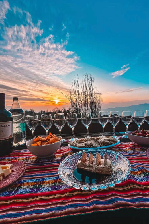 Santiago: Andes Mountains Sunset and Valle Nevado & Picnic - Key Points