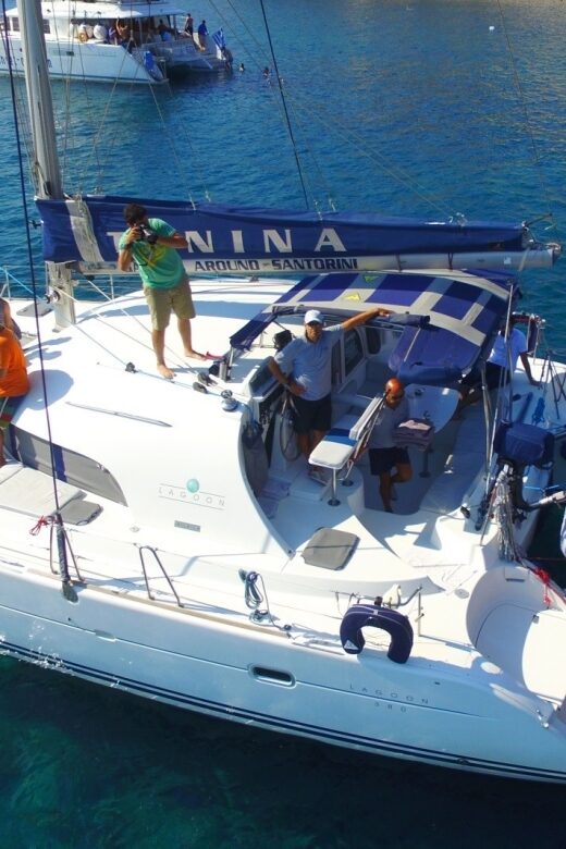 Santorini: 7-Hour Private Catamaran Cruise with Food & Drink - A Well-Balanced Choice for Authentic Santorini